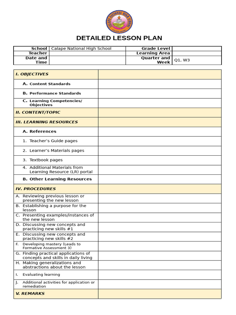 CNHS DLP English Template | PDF