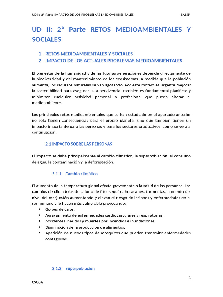Impacto de Problemas Medioambientales | PDF | Residuos | Sustentabilidad
