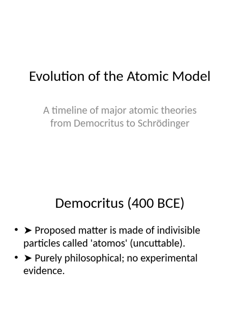 Evolution of Atomic Model Presentation | PDF