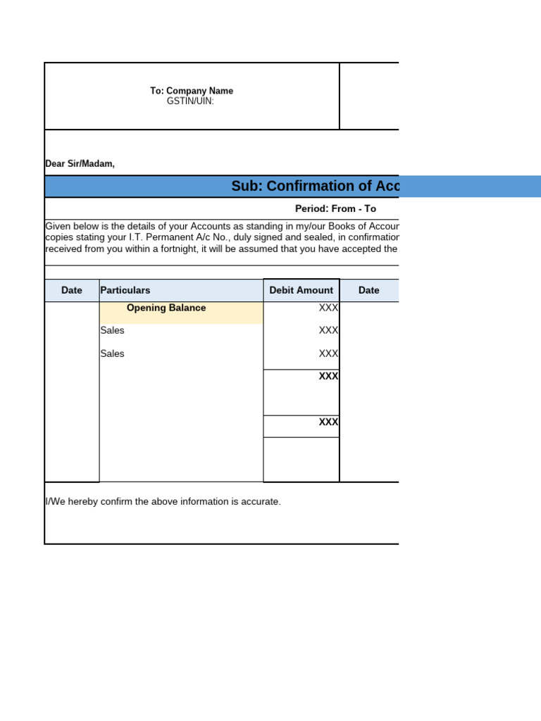 Confirmation of Accounts Atatement by Tally | PDF | Corporations ...