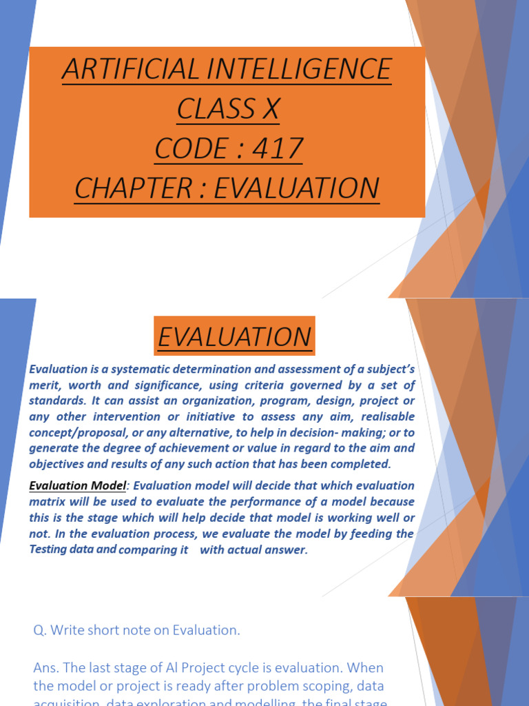 Evaluation Class X Ai 417 | PDF | Accuracy And Precision | Evaluation