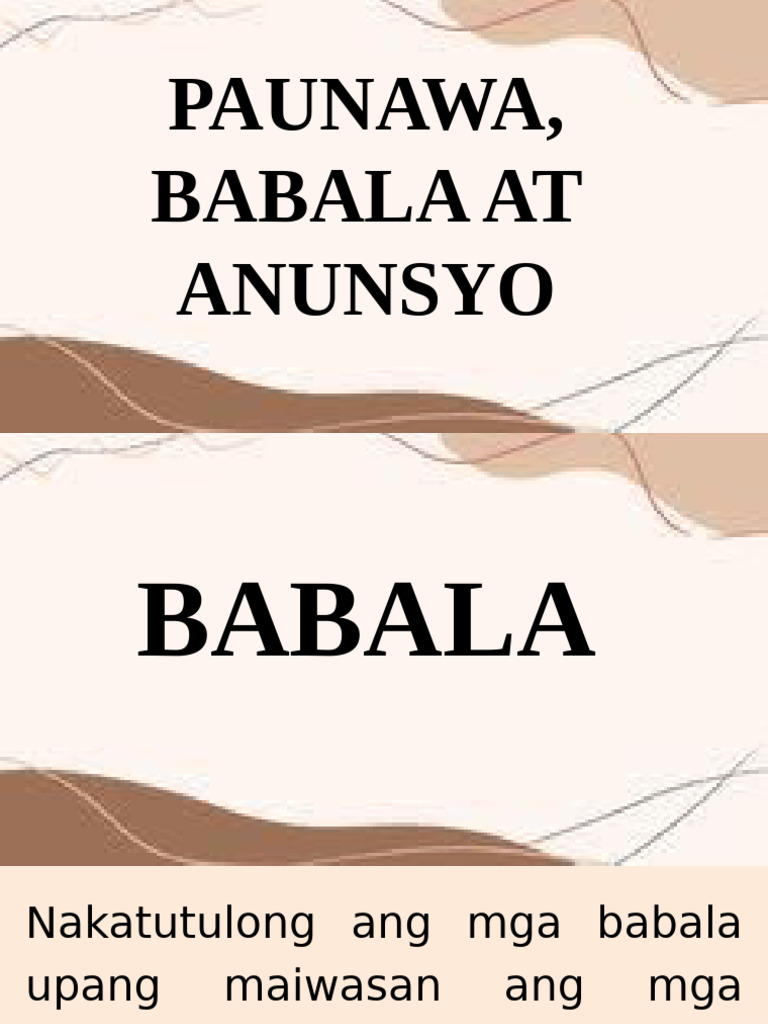 Paunawa, Babala at Anunsyo | PDF