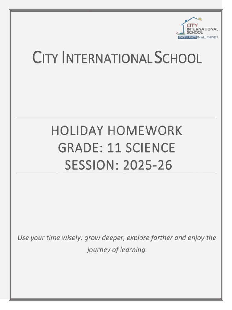Grade 11 Science Holiday Homework Guide | PDF | Tissue (Biology) | Cell ...