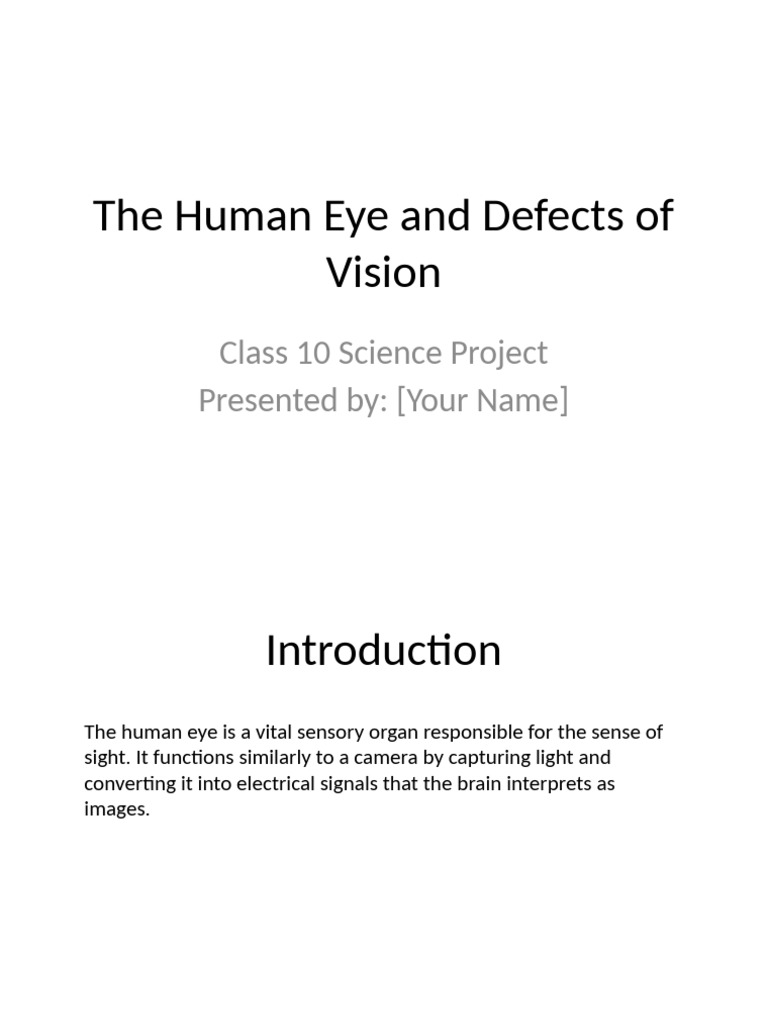 Human Eye Structure and Vision Defects | PDF | Eye | Human Eye