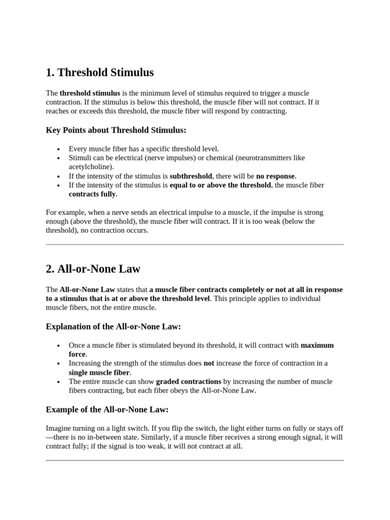 Stimulus Response and Muscle Contraction | PDF | Muscle Contraction ...
