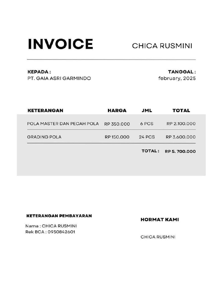 Invoice Contoh | PDF