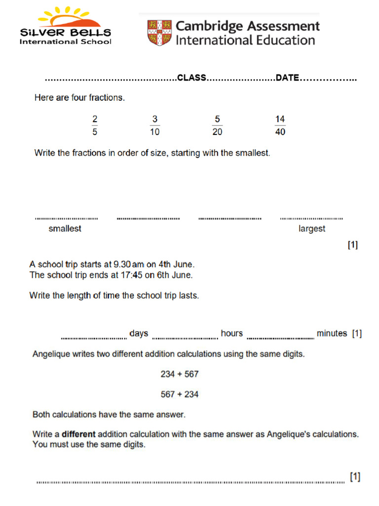 Math Worksheet 4 Stage 4 | PDF