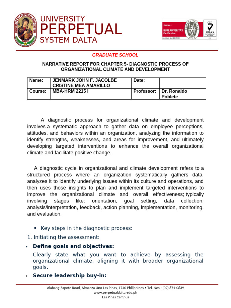 Narrative Report For Chapter 5 | PDF | Leadership | Survey Methodology