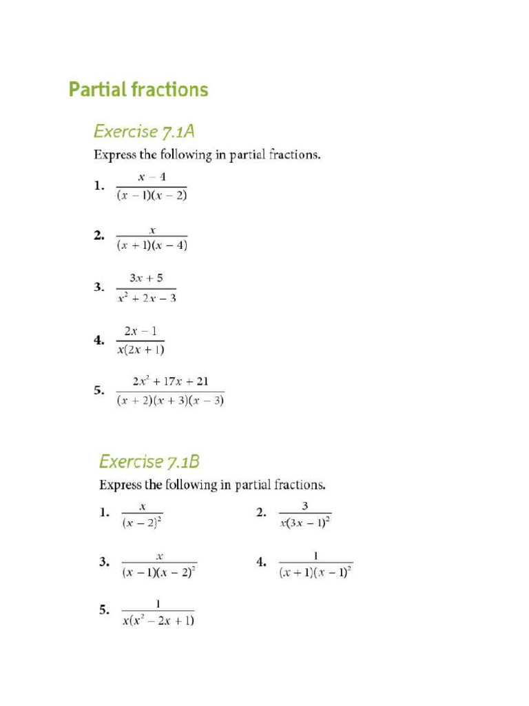Partial Fractions | PDF