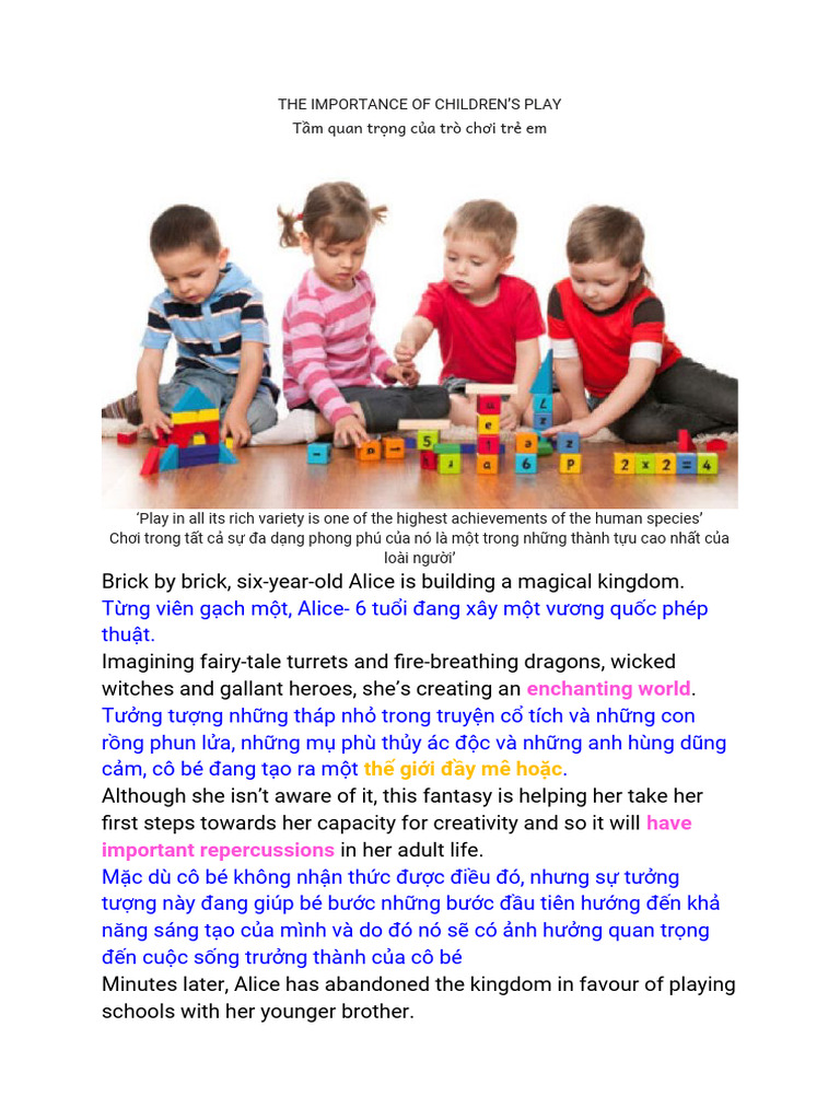 The Importance of Children's Play | PDF