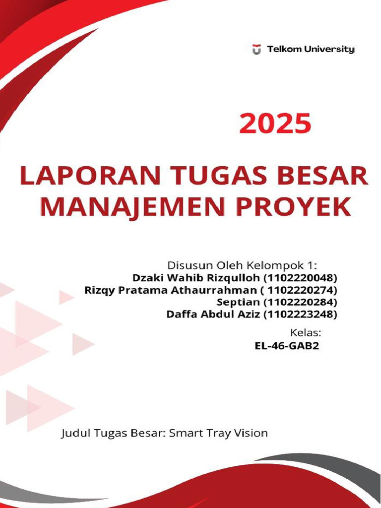 Revisi Tugas Besar Manajemen Proyek Kelompok 1 - EL-46-GAB2 | PDF