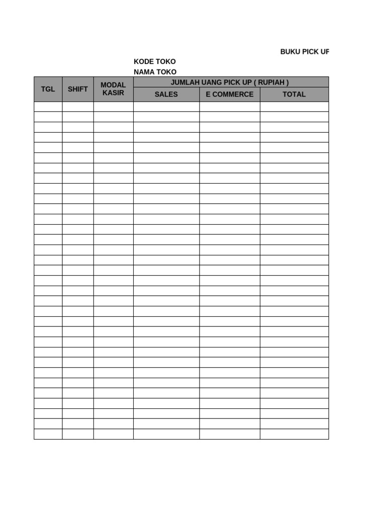 Pickup Kasir 1 | PDF