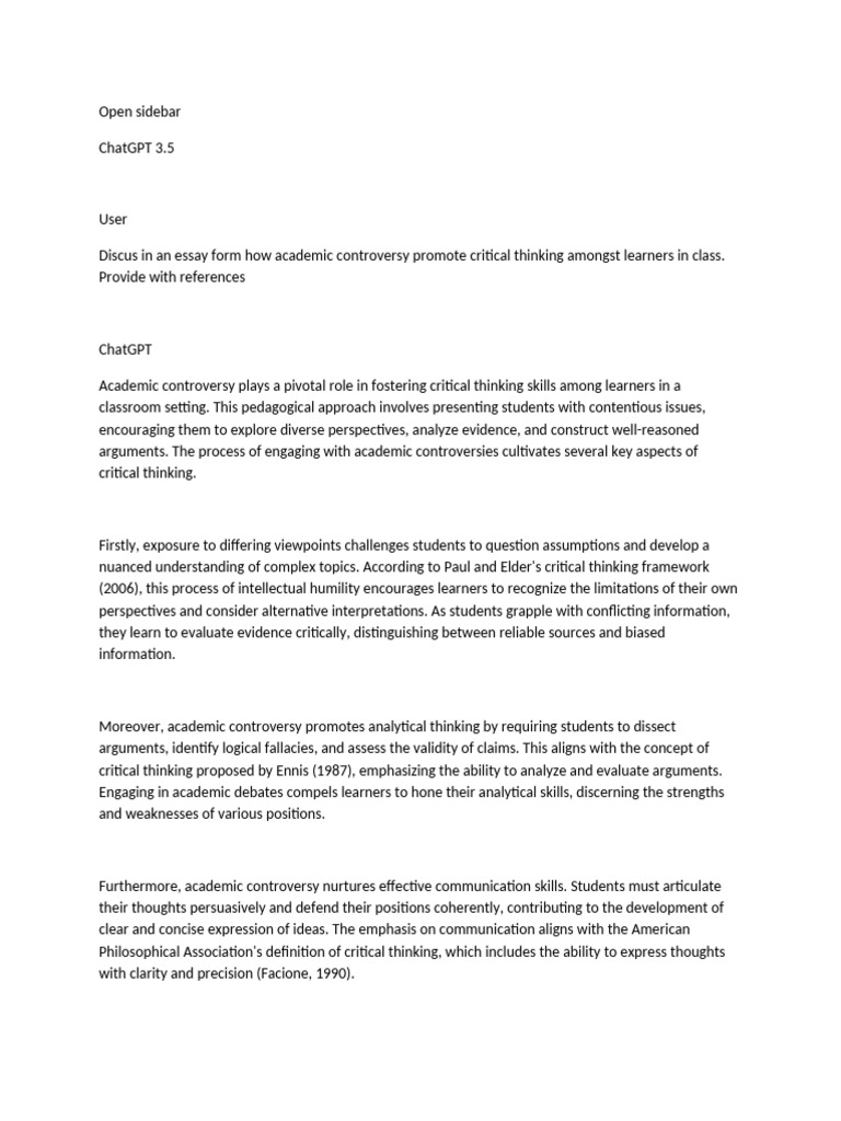 Academic Controversy | PDF | Critical Thinking | Thought