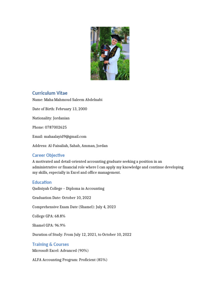 Maha Abdelnabi CV | PDF