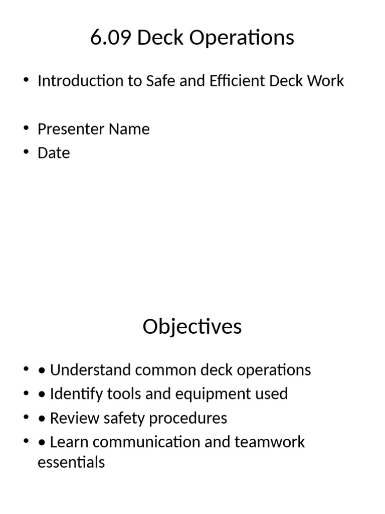 6 09 Deck Operations Presentation | PDF