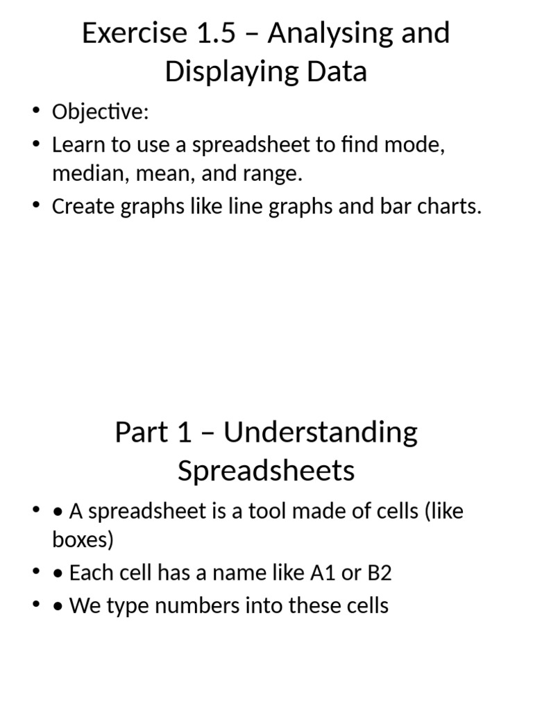 Exercise 1.5 Analysing Data Presentation | PDF