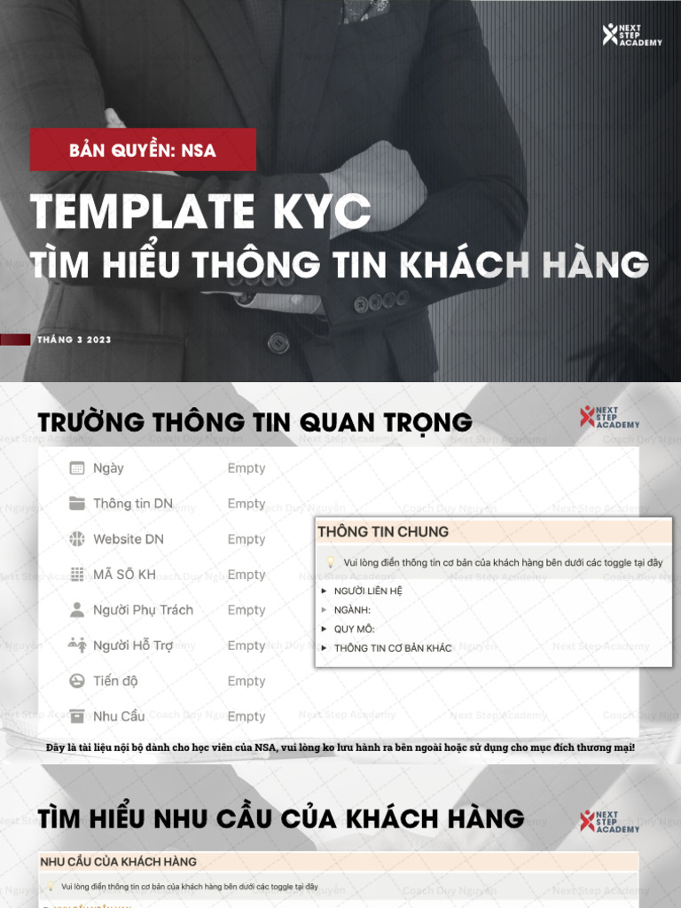 Bản Quyền: Nsa: Template Kyc | PDF