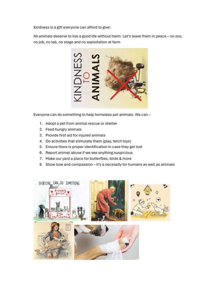 Kindness To Animals | PDF