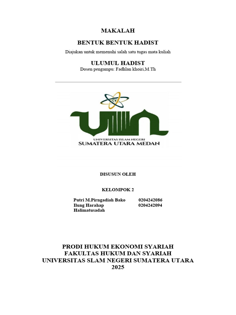Bentuk-Bentuk Hadist dalam Islam | PDF