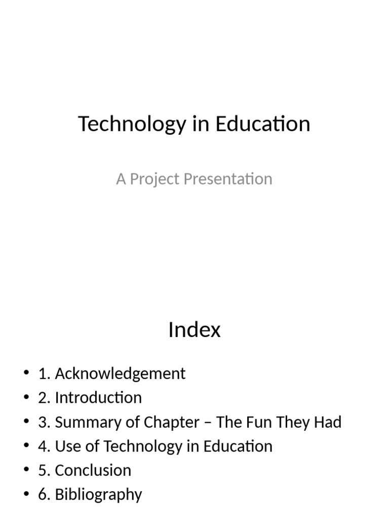Technology in Education Presentation | PDF