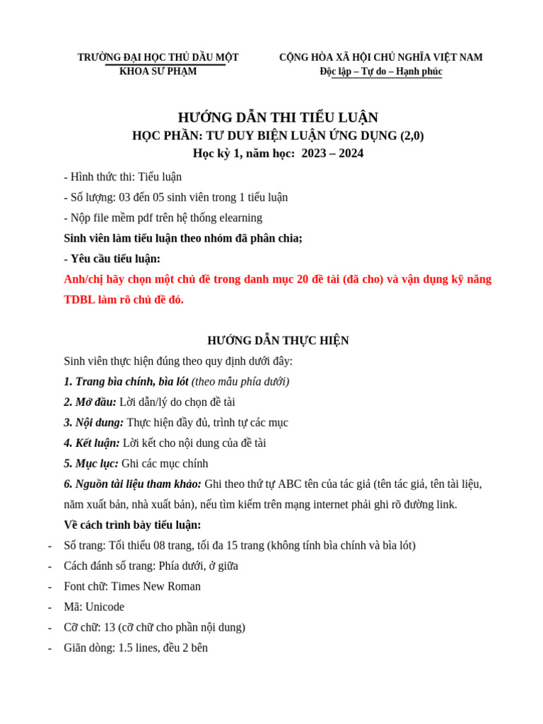 Máº U TL TDBL 2023-2024 | PDF