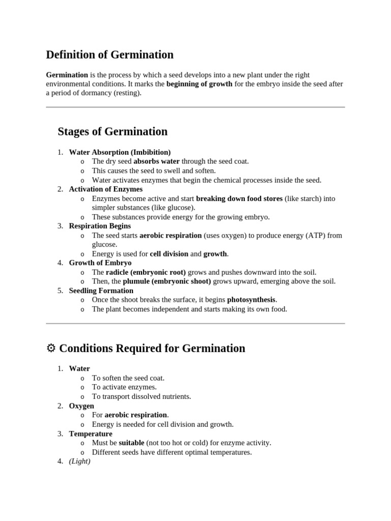 Understanding Seed Germination Process | PDF | Seed | Germination