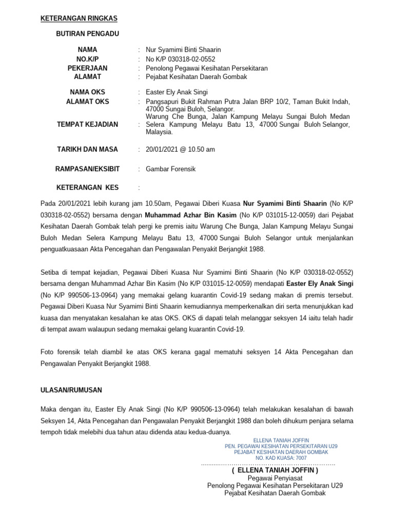 Keterangan Ringkas | PDF