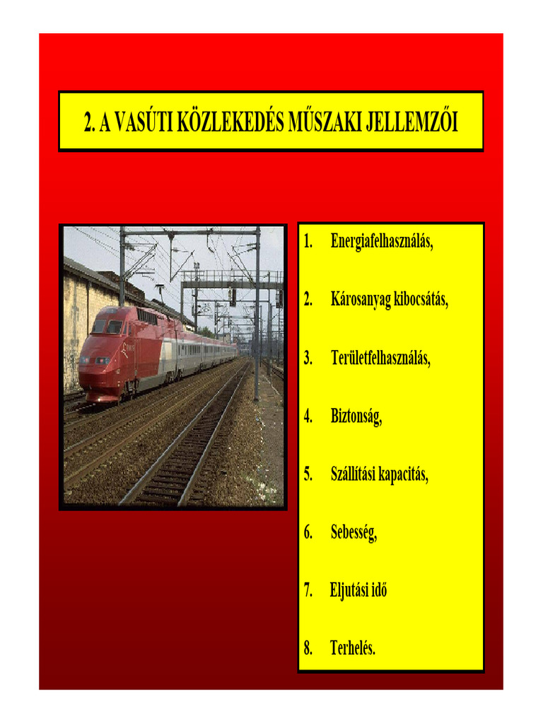 A Vasúti Közlekedés Műszaki Jellemzői | PDF