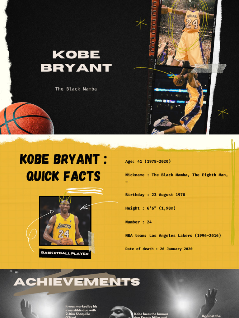 Présentation Kobe Bryant | PDF | Kobe Bryant | Sports