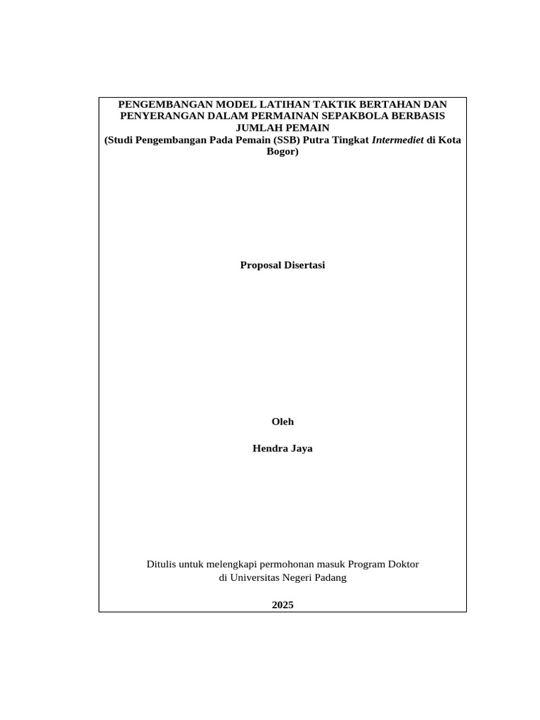 Pengembangan Model Latihan Taktik Bertahan Dan Penyerangan Dalam ...