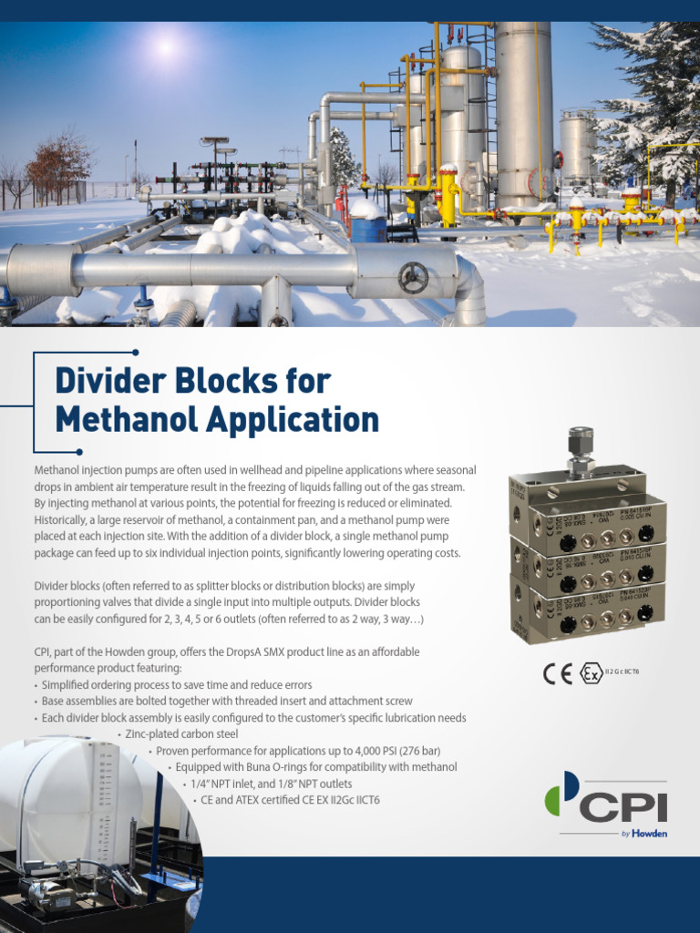 Divider Block Methanol Howden | PDF | Pump | Gas Technologies