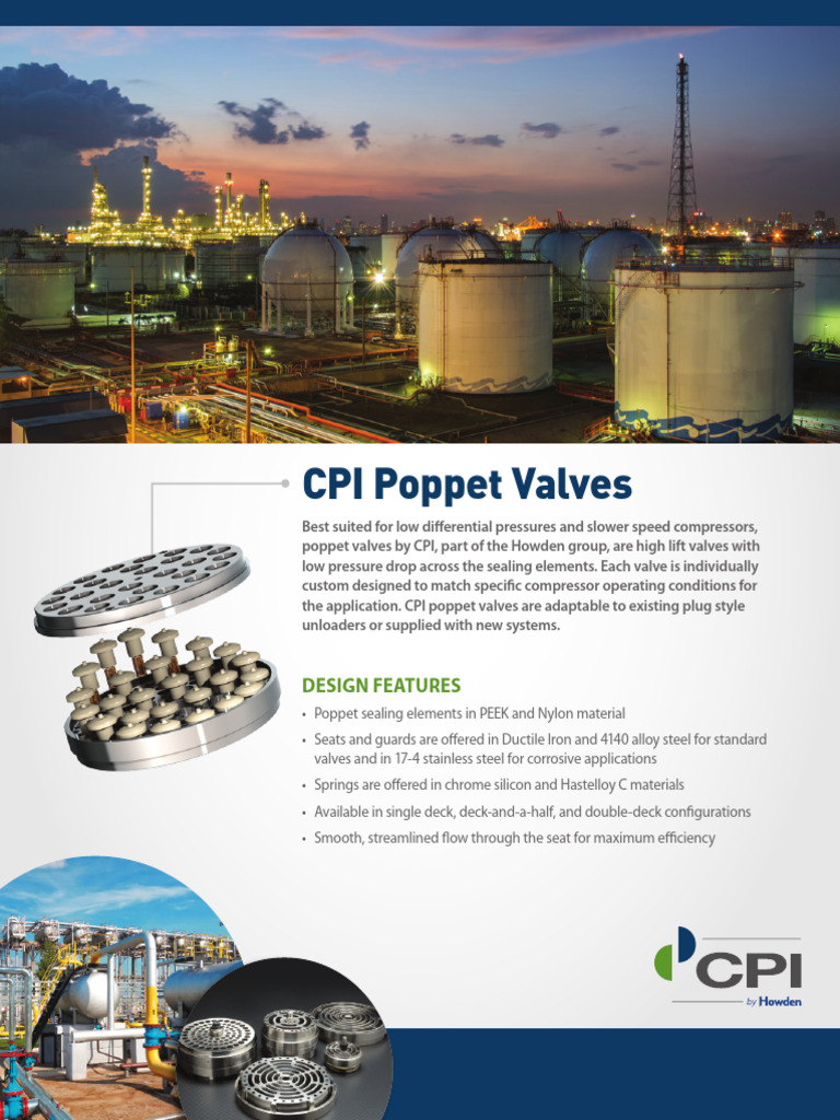 CPI Poppet Valves for Compressors | PDF