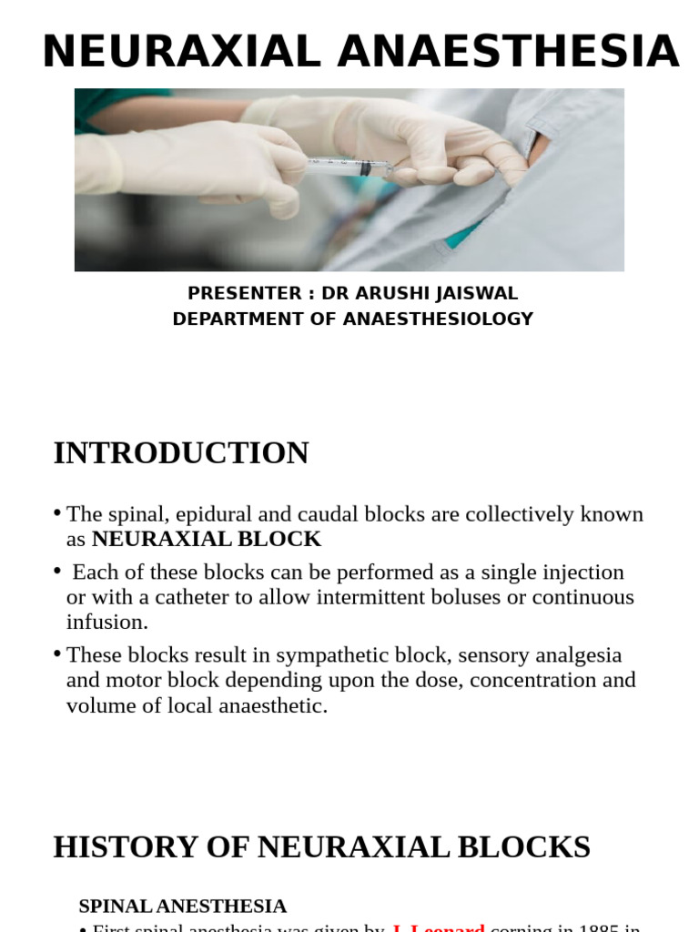 Neuraxial Anaesthesia | PDF | Spinal Cord | Vertebral Column