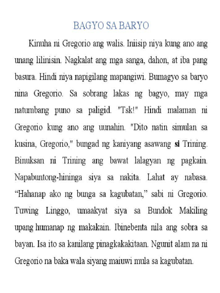Bagyo Sa Baryo | PDF