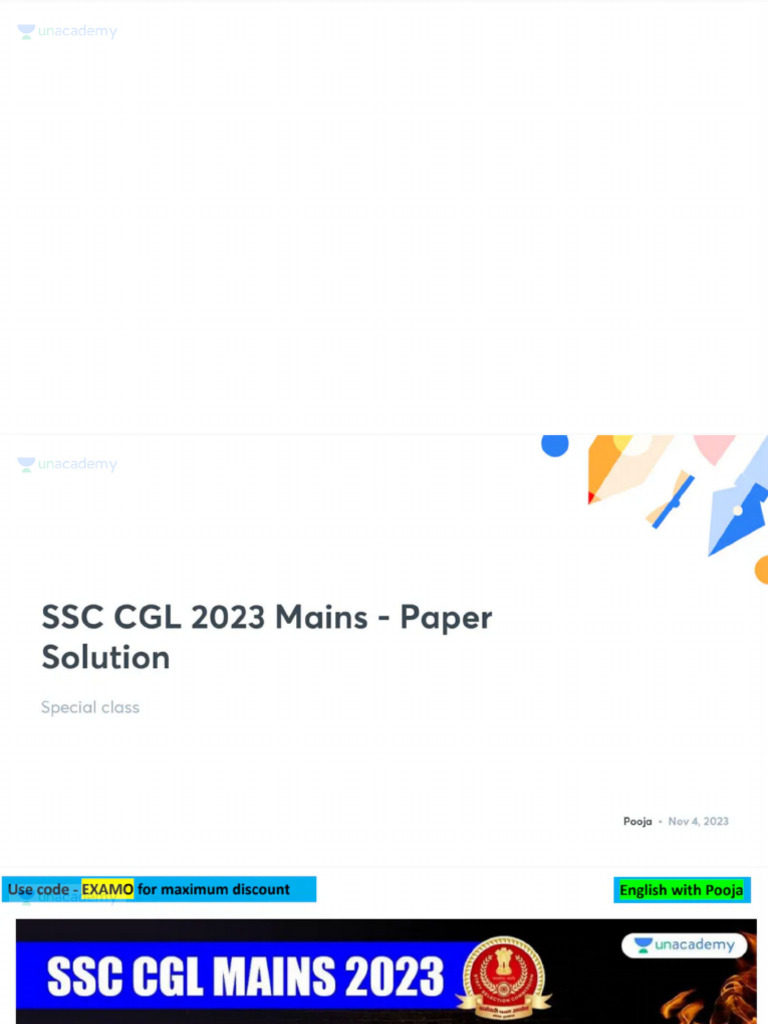 SSC CGL 2023 Mains Paper Solution With Anno | PDF