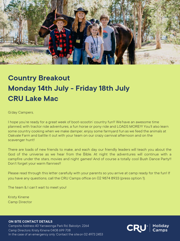 Country Breakout 2025 Camper Letter | PDF | Camping