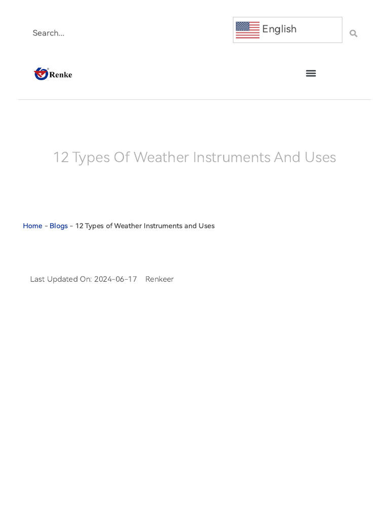 12 Types of Weather Instruments and Uses - Renke | PDF | Lidar | Radar