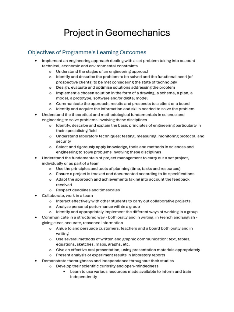 69 - GEE2025 - LearningObjectives | PDF | Engineering | Science