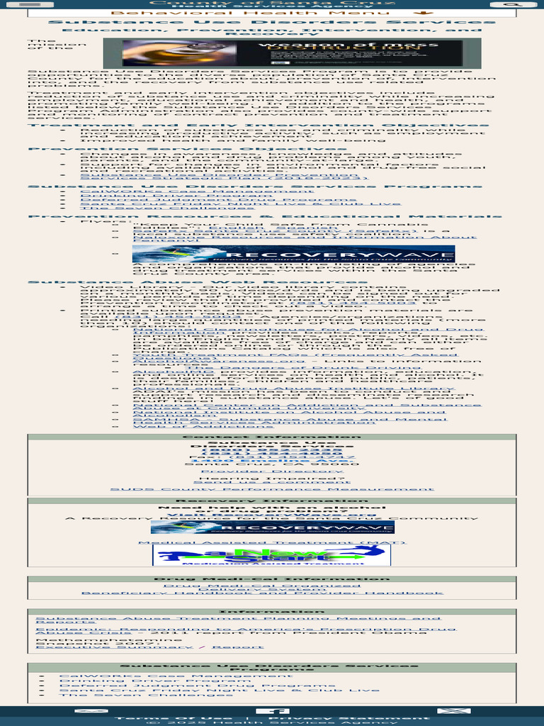Santa Cruz Substance Use Services Guide | PDF | Substance Abuse ...