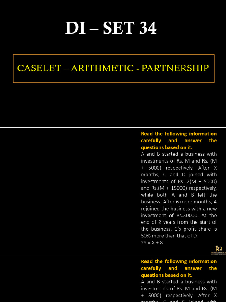 34) Caselet - Arithmetic - Partnership | PDF