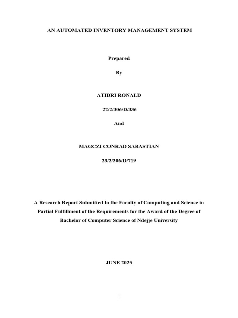 Updated An Automated Inventory Management System Report | PDF ...