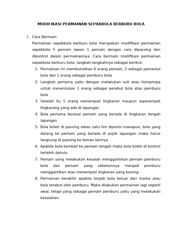Modifikasi Permainan Sepakbola 1 Go Acc | PDF
