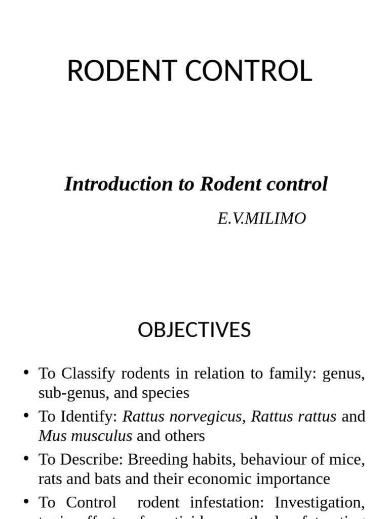 Presentation 1 Introduction To Rodent Control | PDF | Rodent | Rat