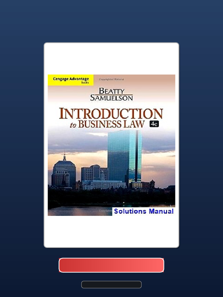 Cengage Advantage Books Introduction To Business Law 4th Edition Beatty ...