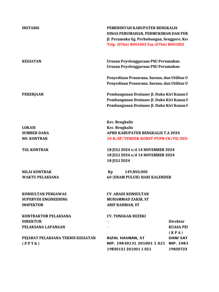 Contoh Laporan Progress Pekerjaan Jalan | PDF