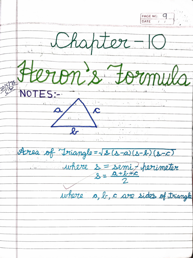 Maths Ch-10 Heron's Formula | PDF