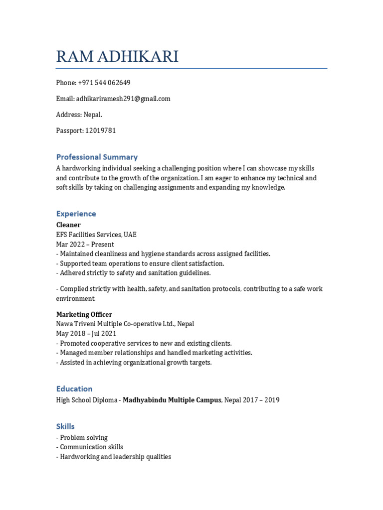 Ram Adhikari Resume | PDF