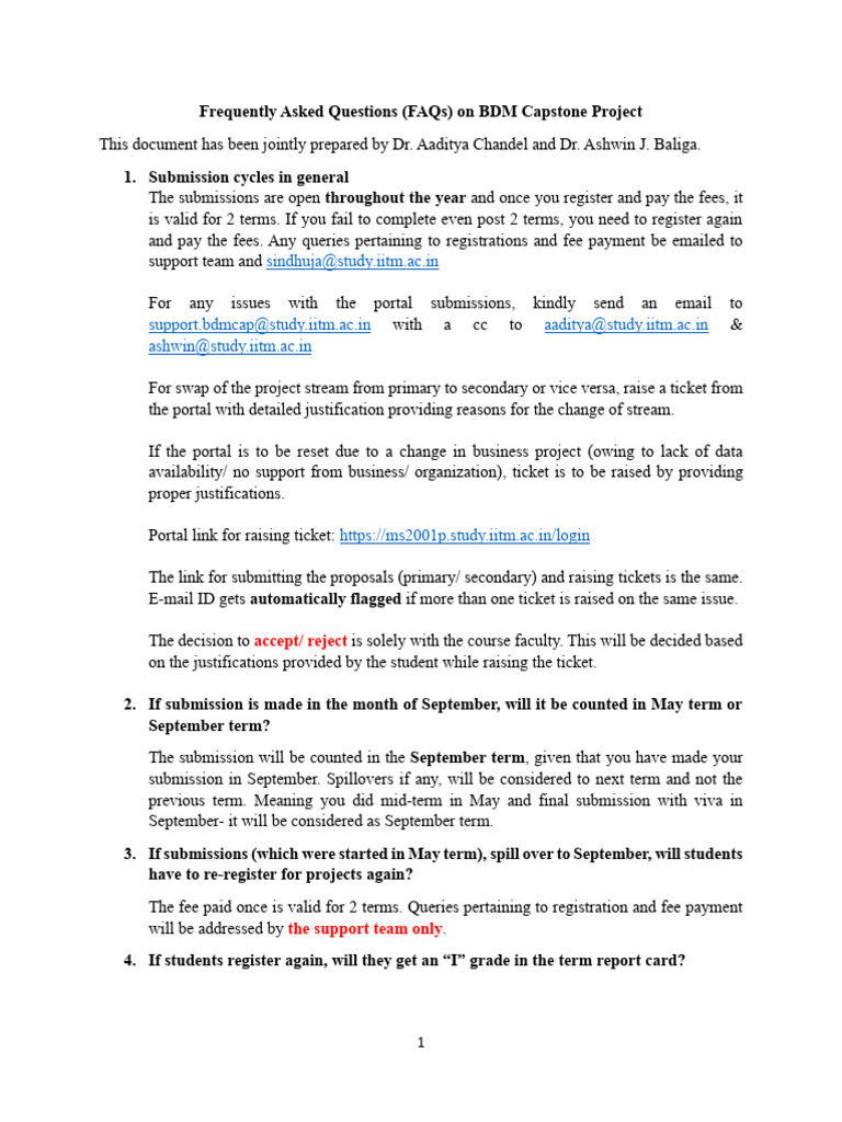 BDM Capstone Project FAQs Guide | PDF | Plagiarism | Faq
