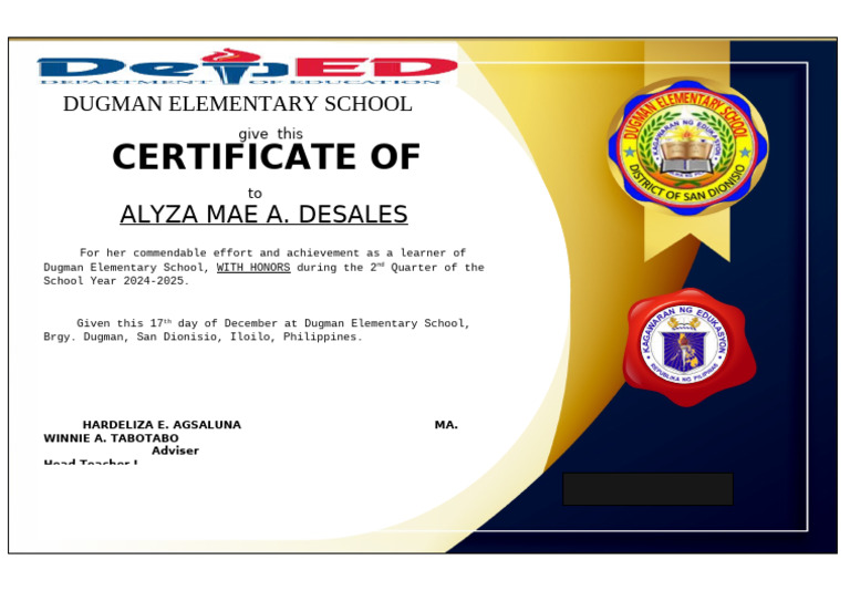 Certificate Grade 6 | PDF