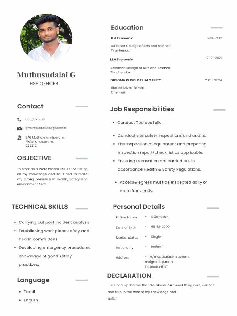 Muthu CV Resume | PDF